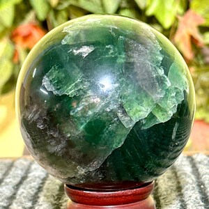 Beautiful 110MM Green Fluorite Sphere | Crystal Sphere | Home ...