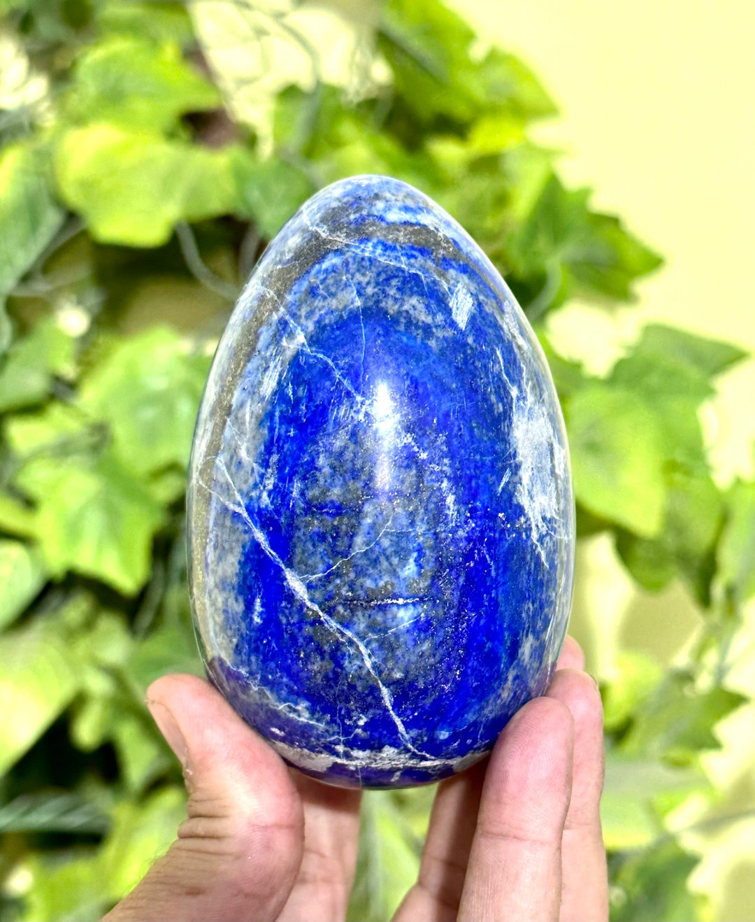 Large Lapis Lazuli Crystal Egg: Reiki Healing Stone, Home Decor - Etsy
