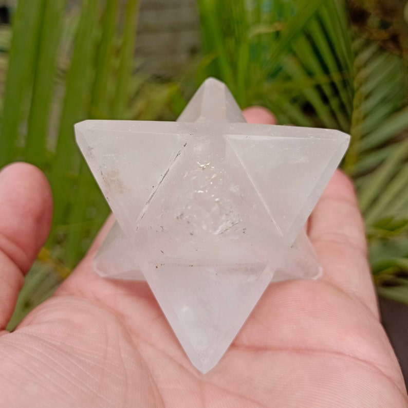 60MM Clear Quartz Crystal Merkaba Star: Sacred Geometry Stone - Etsy
