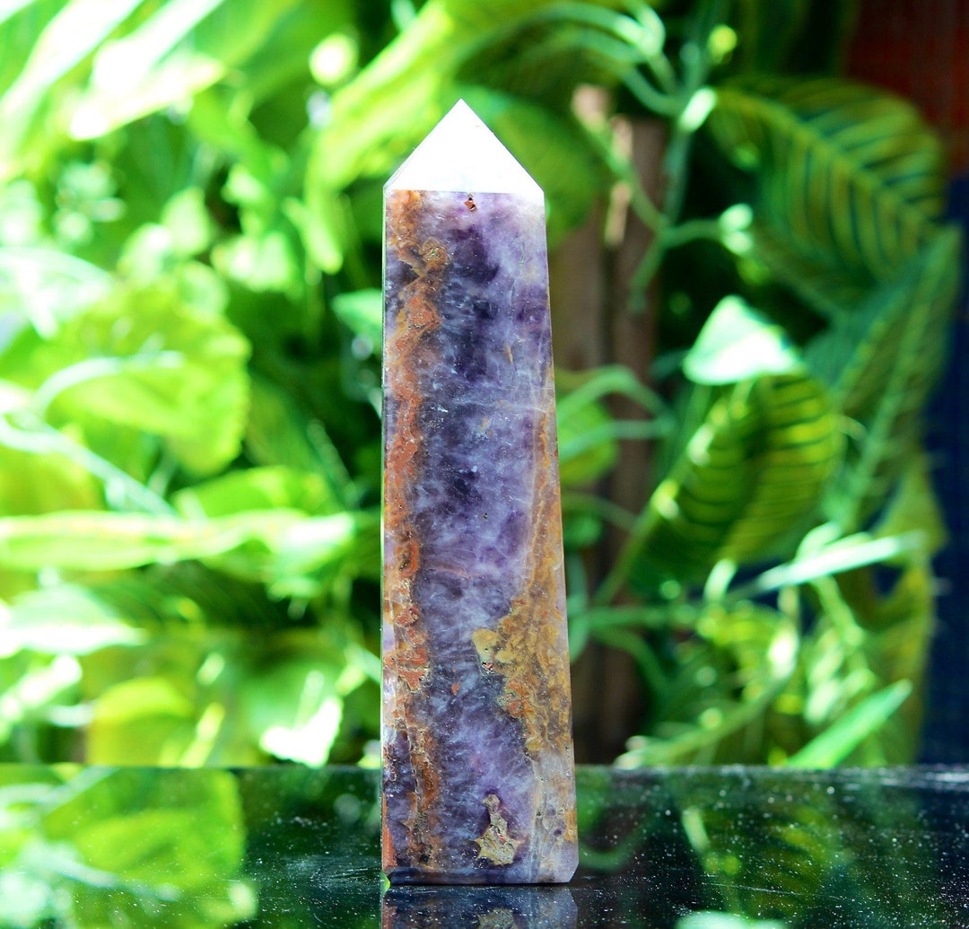 Large 220MM 4 Faceted Purple Auralite 23 Crystal Stone Metaphysical ...
