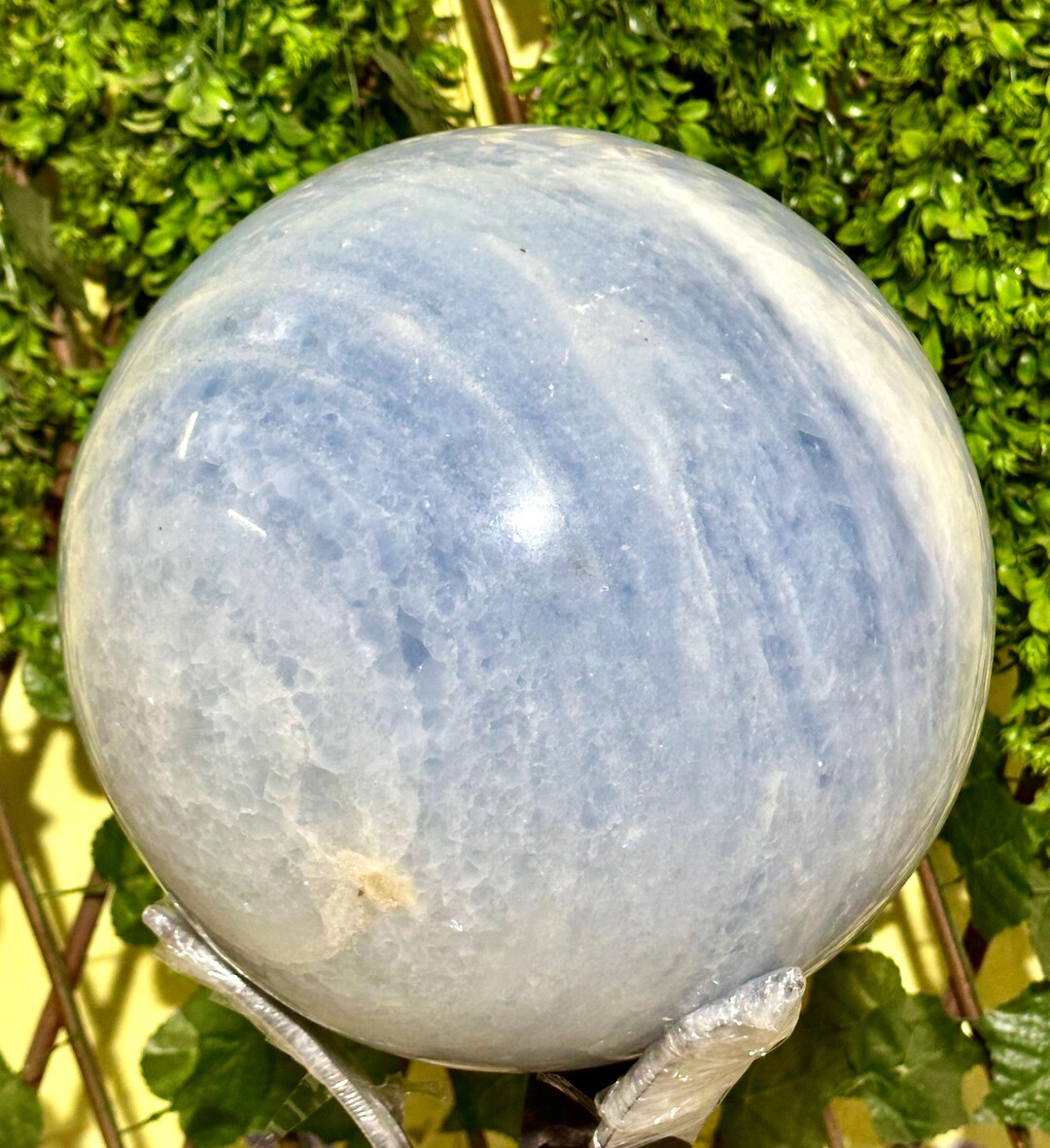 Large Rare 290MM Blue Calcite Sphere: Natural Healing Crystal, Home ...