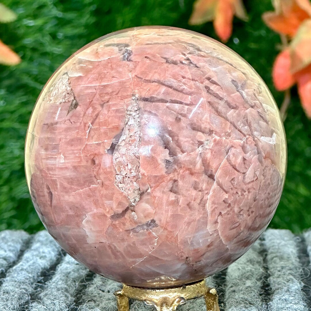 Stunning 90MM Pink Rosophia Stone Sphere: Chakra Reiki Meditation Ball ...