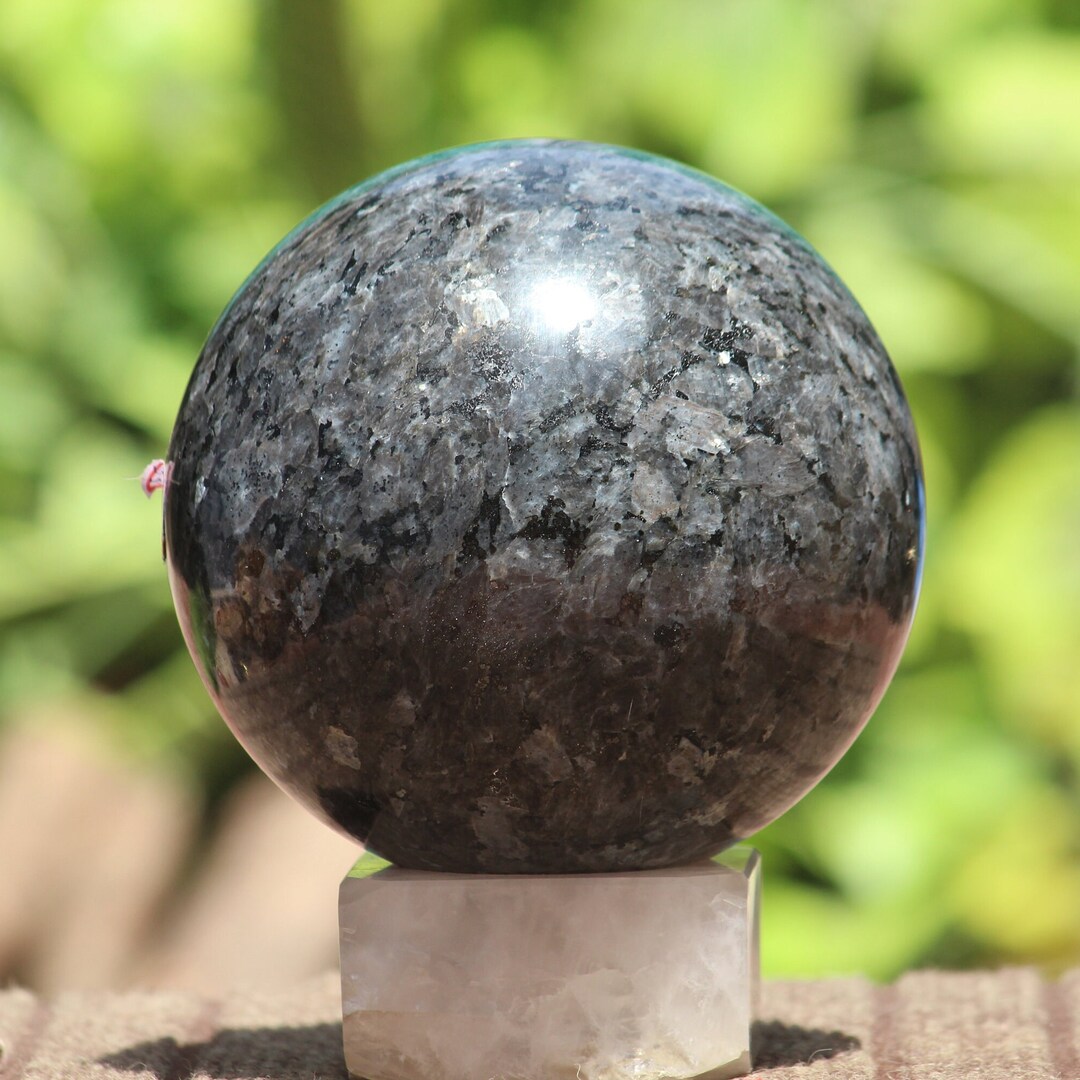 Huge 130MM Gray Larvikite Sphere: Metaphysical Healing Stone - Etsy