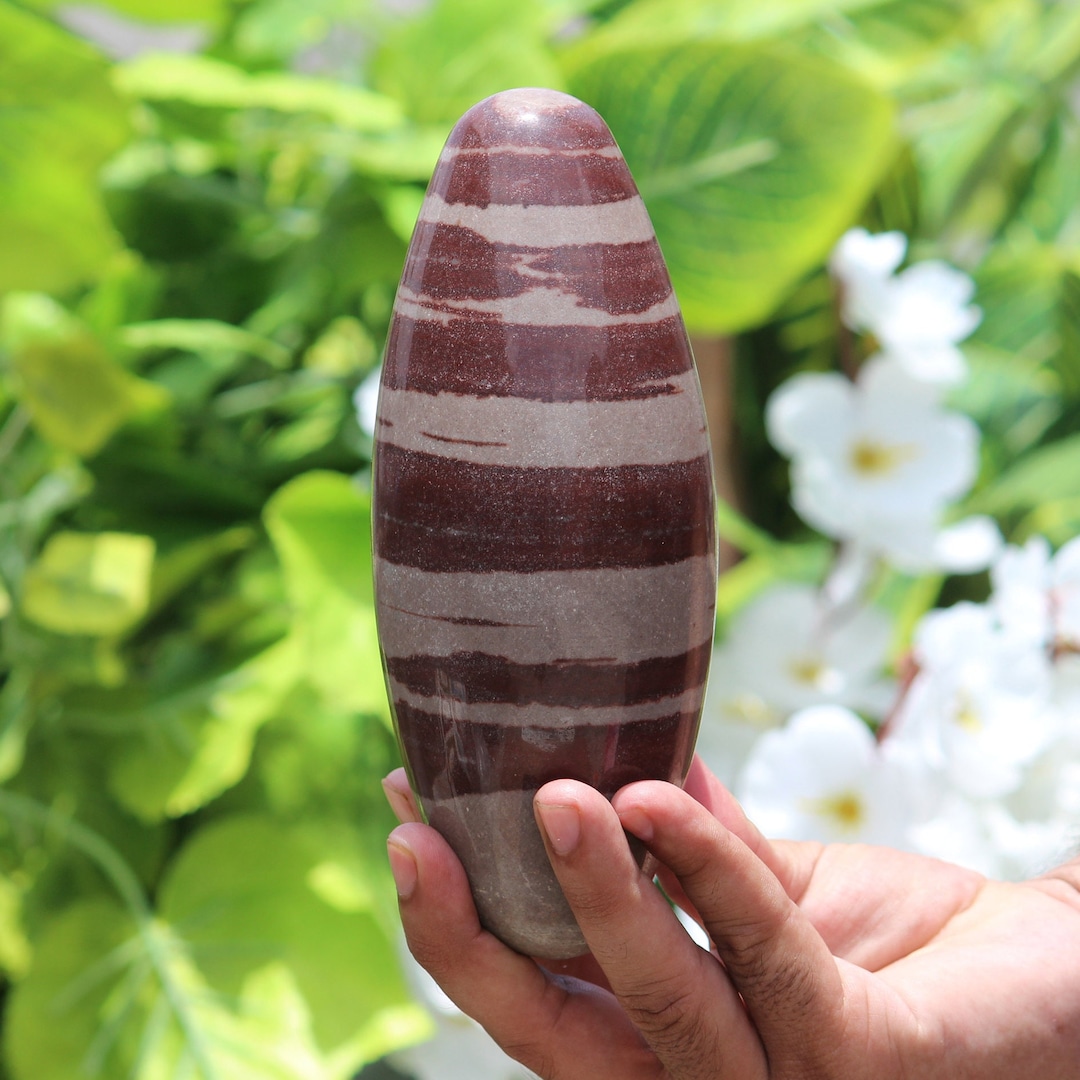 180MM Indian NARMADA River SHIVA LINGAM Narmada Shivling Root Chakra ...