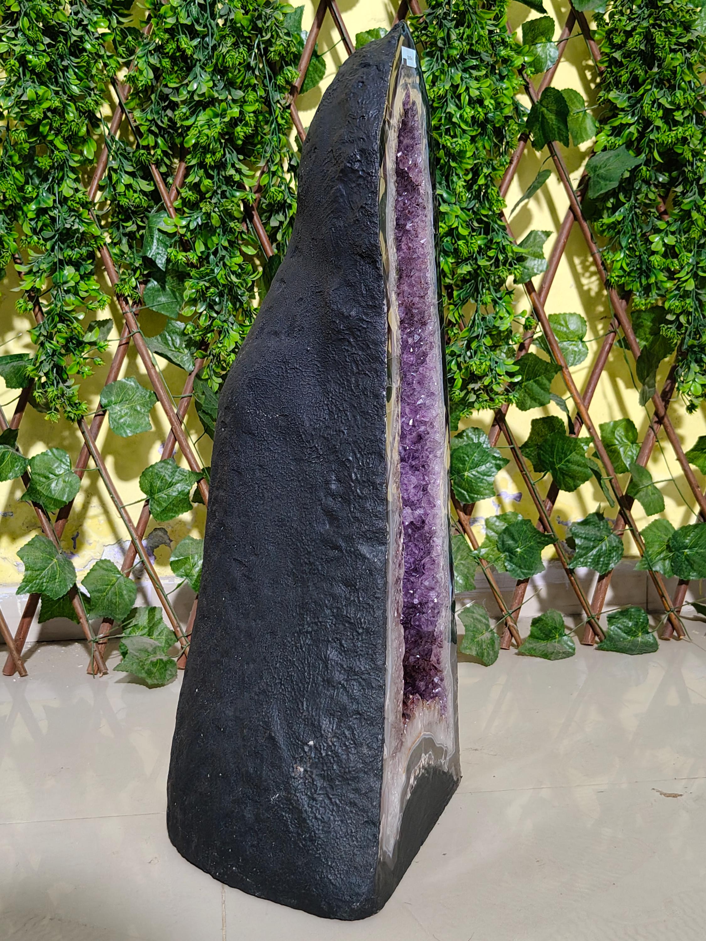 A+ MASSIVE Amethyst Cathedral Geode With Golden Rutile Quartz, Brazil ...