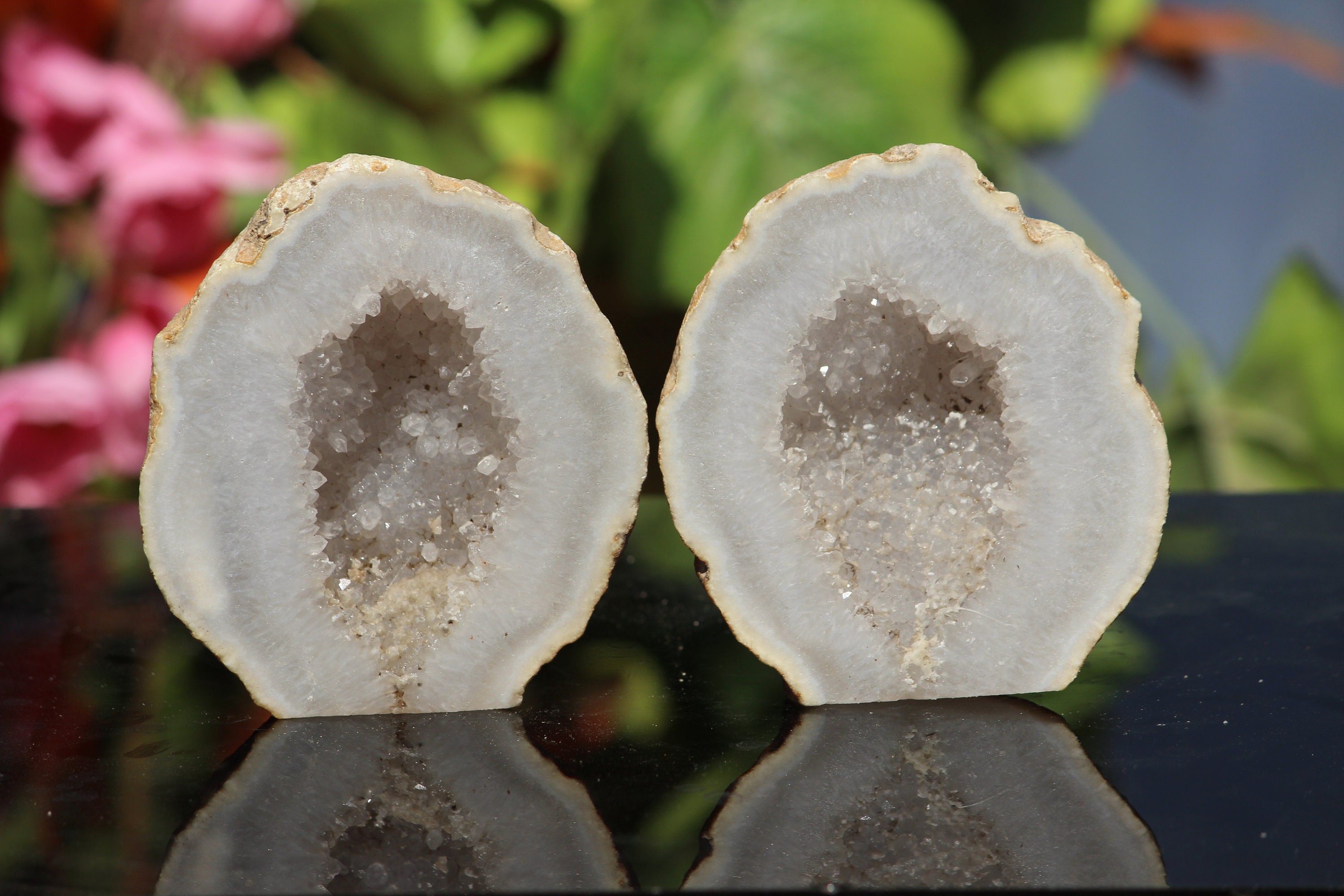Natural Clear Quartz Geode Crystal Druzy Cluster Two Side | Etsy