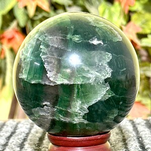 Beautiful 110MM Green Fluorite Sphere | Crystal Sphere | Home ...