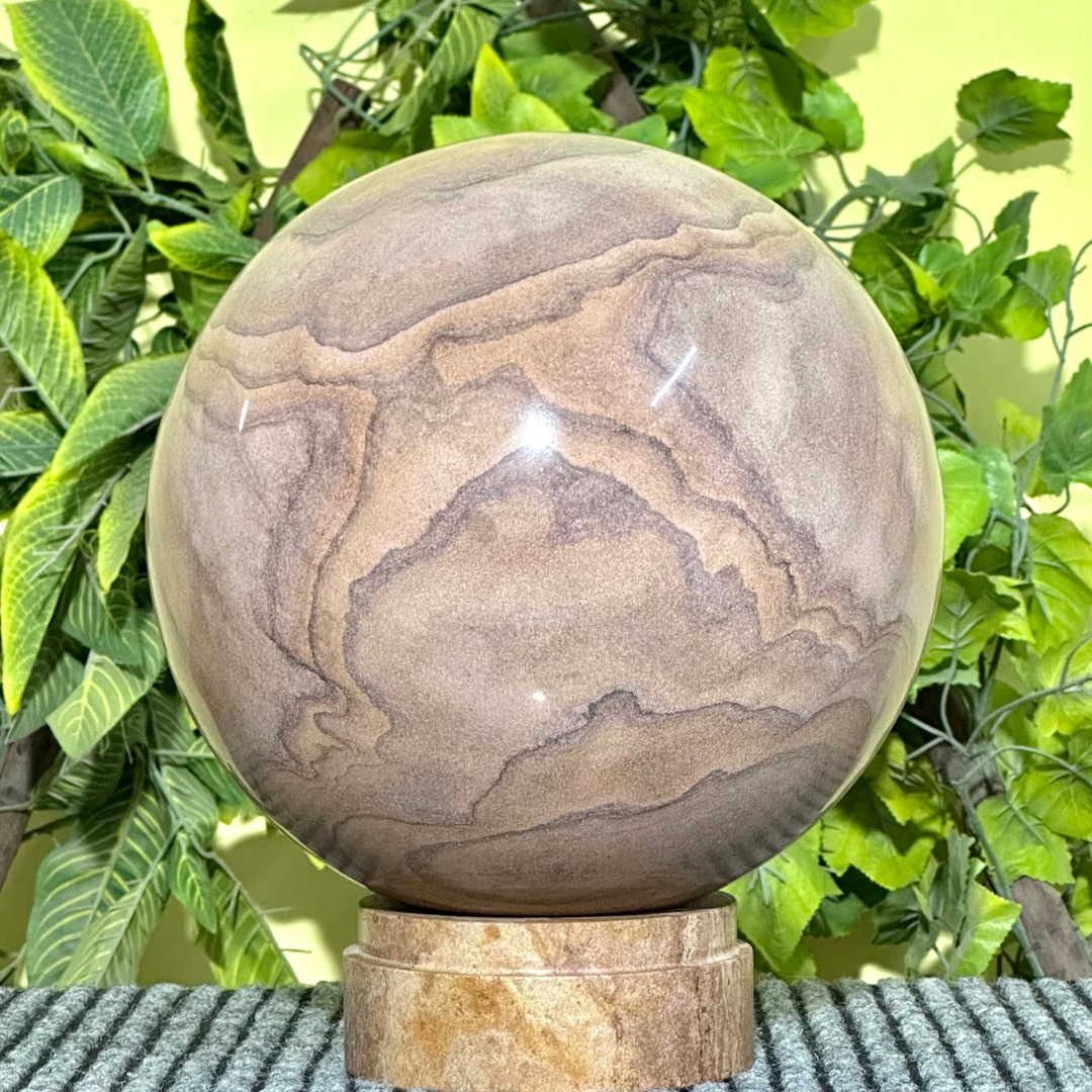 Very MASSIVE 290MM Polished Sandstone Sphere Stone Home Denotative ...