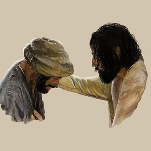 Clean Print Jesus Heals a Leper Repentance Recovery Watercolor Artwork ...