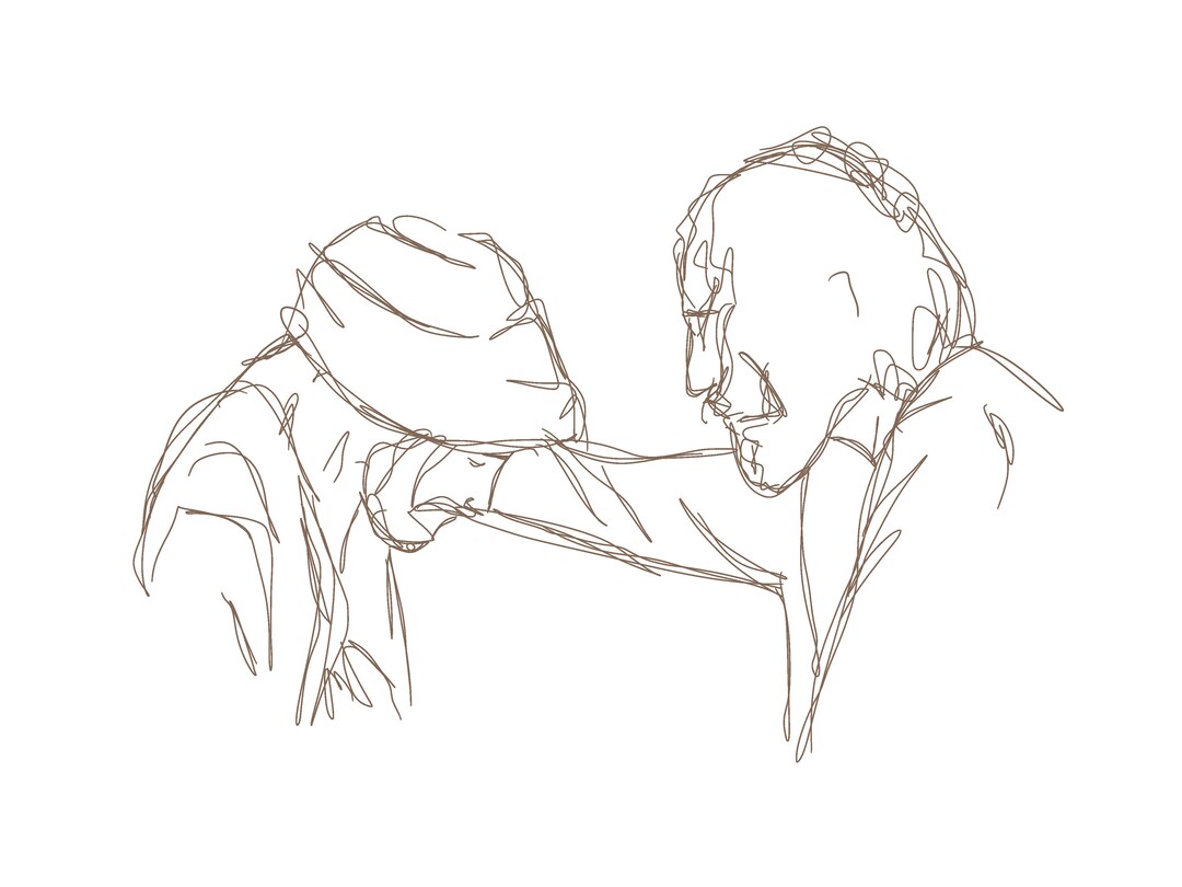 Clean (line Drawing) Print Minimalist Modern Jesus Healing a Leper - Etsy