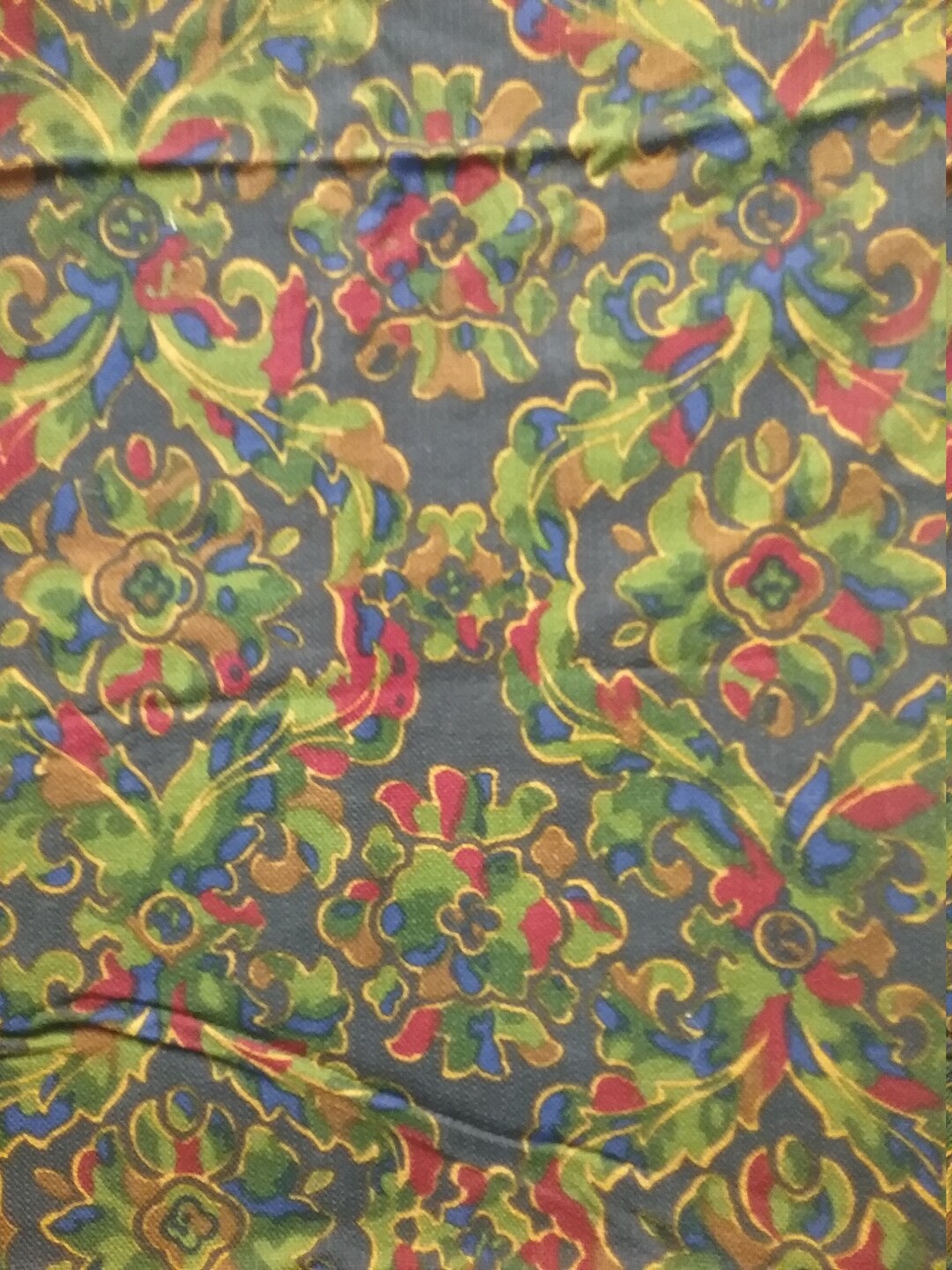 Vintage Upholstery Fabric, Jewel Tones - Etsy