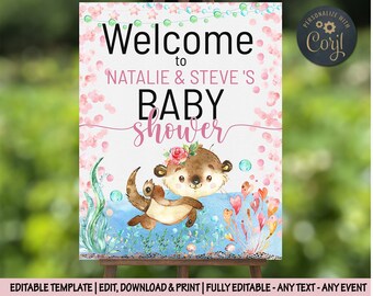 Otter Baby Shower Sign - Etsy