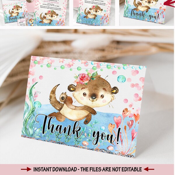 Otter Thank You Card - Etsy