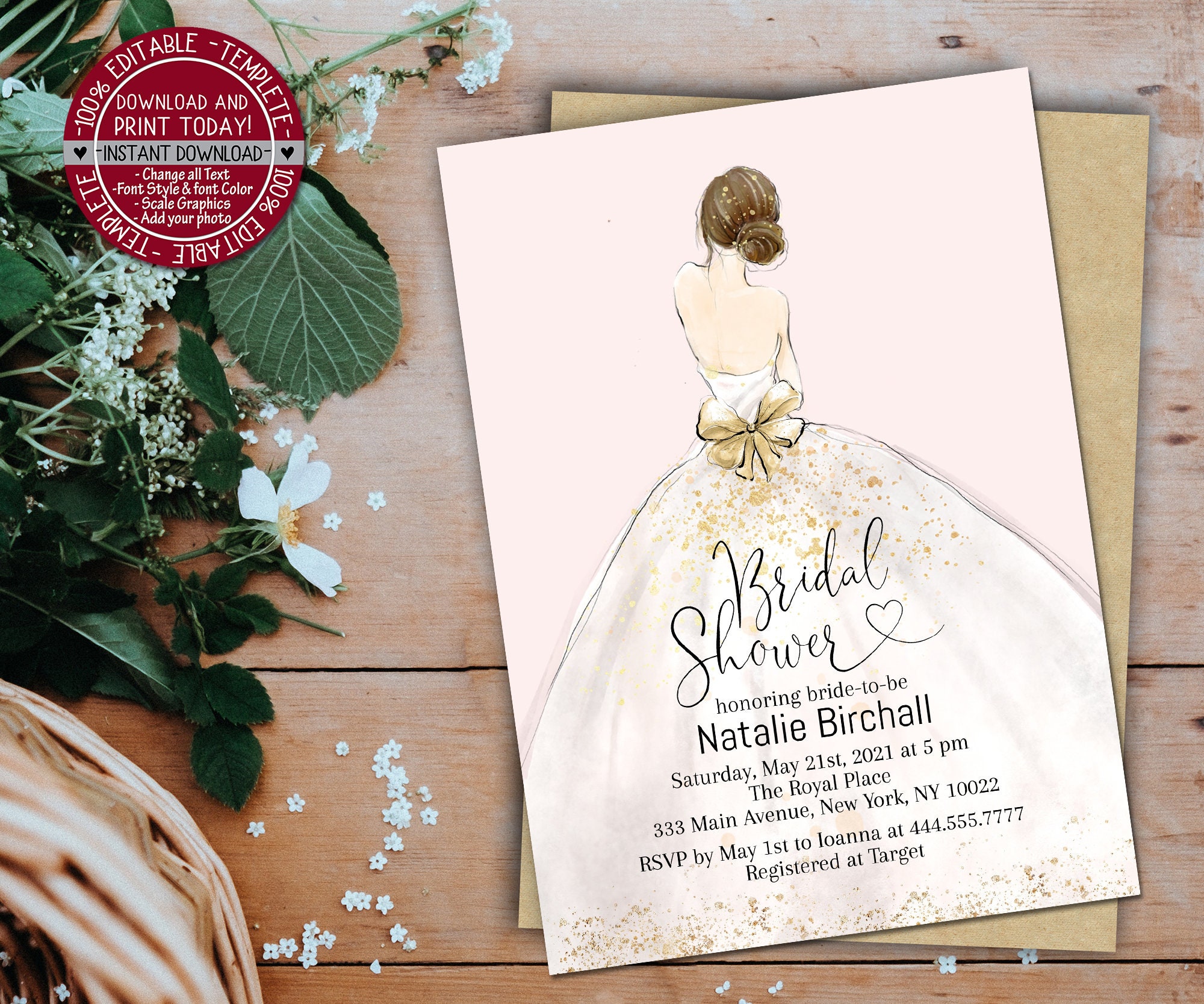 Wedding Dress Invitation Template