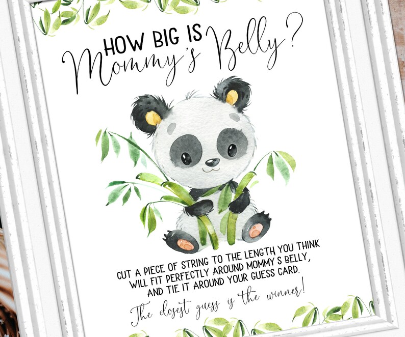 How Big is Mommy's Belly Panda Baby Shower Guessing Game - Etsy