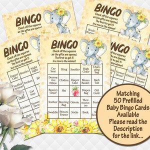 Elephant Baby Shower Games Package Bingo What's in Your Purse Quiz ...