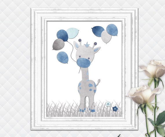 Baby Blue Giraffe Print