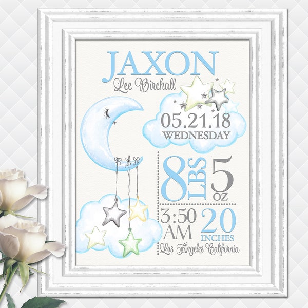Birth Stats Wall Art - Etsy