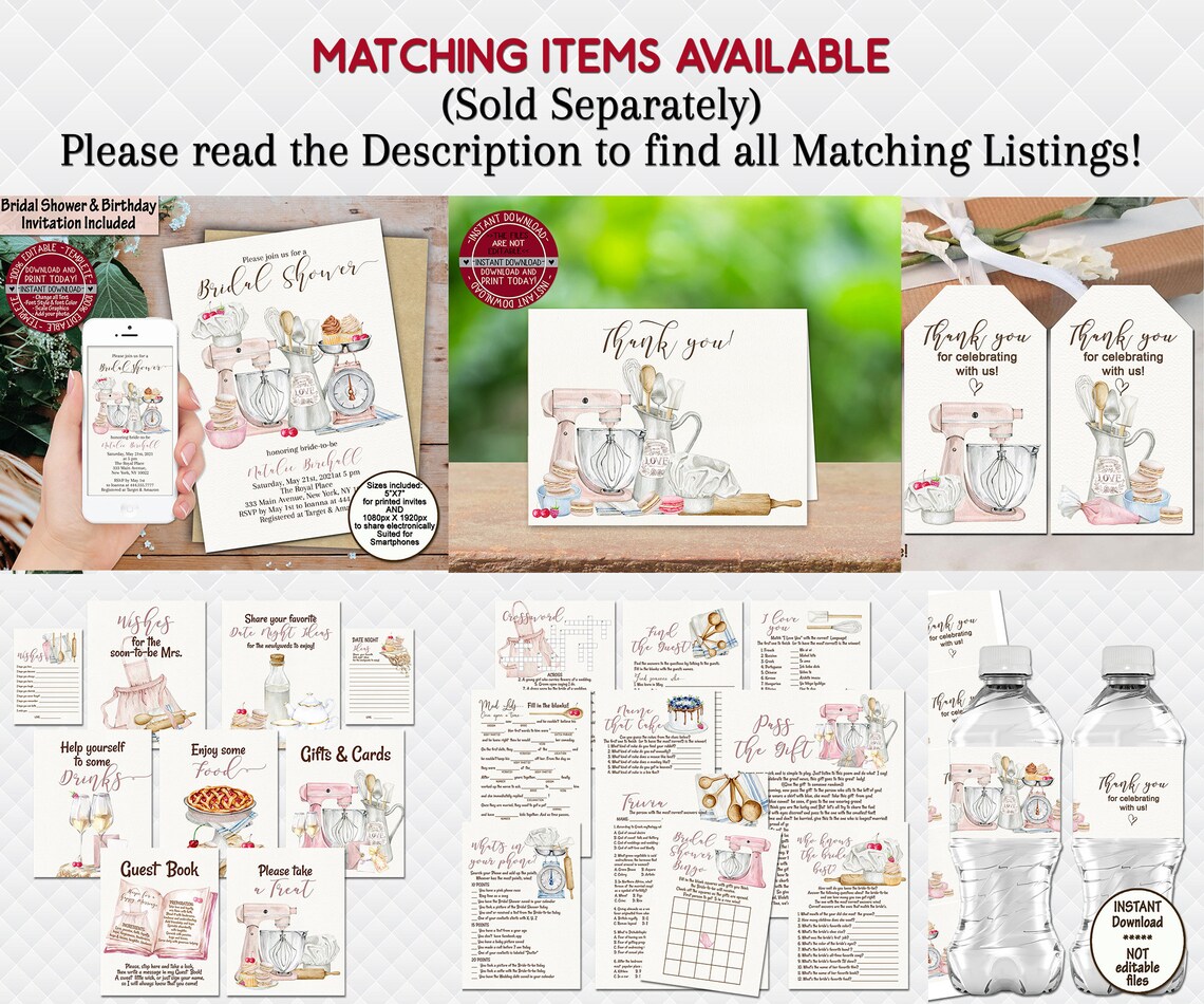 Kitchen Tools Recipe Card for the Bride Bring a Recipe Ticket - Etsy