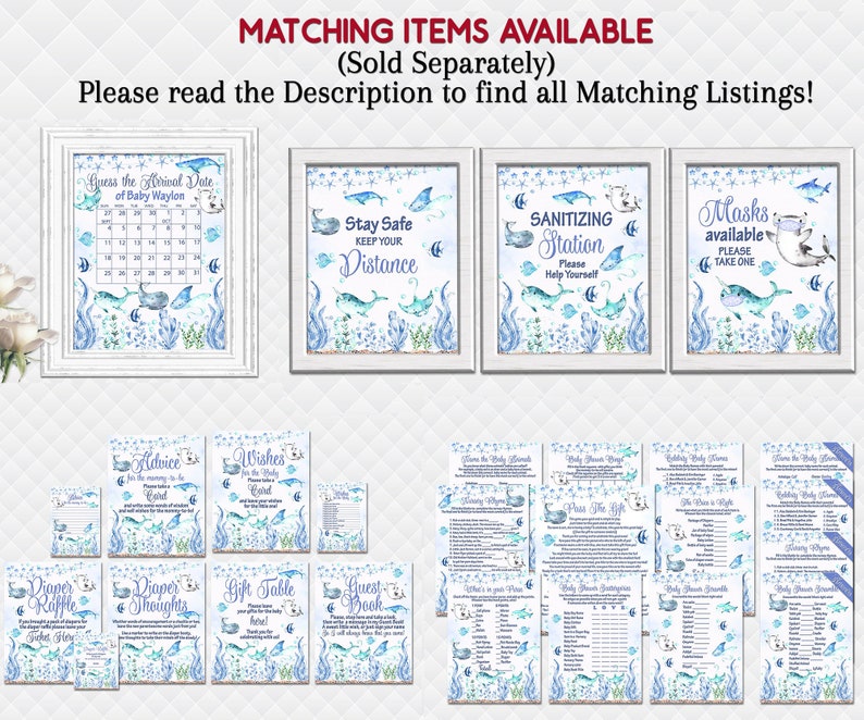 Under the Sea Baby Shower Games Package Celebrity Nursery - Etsy