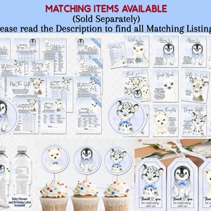 Penguin Baby Shower Games Package Nursery Rhyme Celebrity Bingo Quiz ...