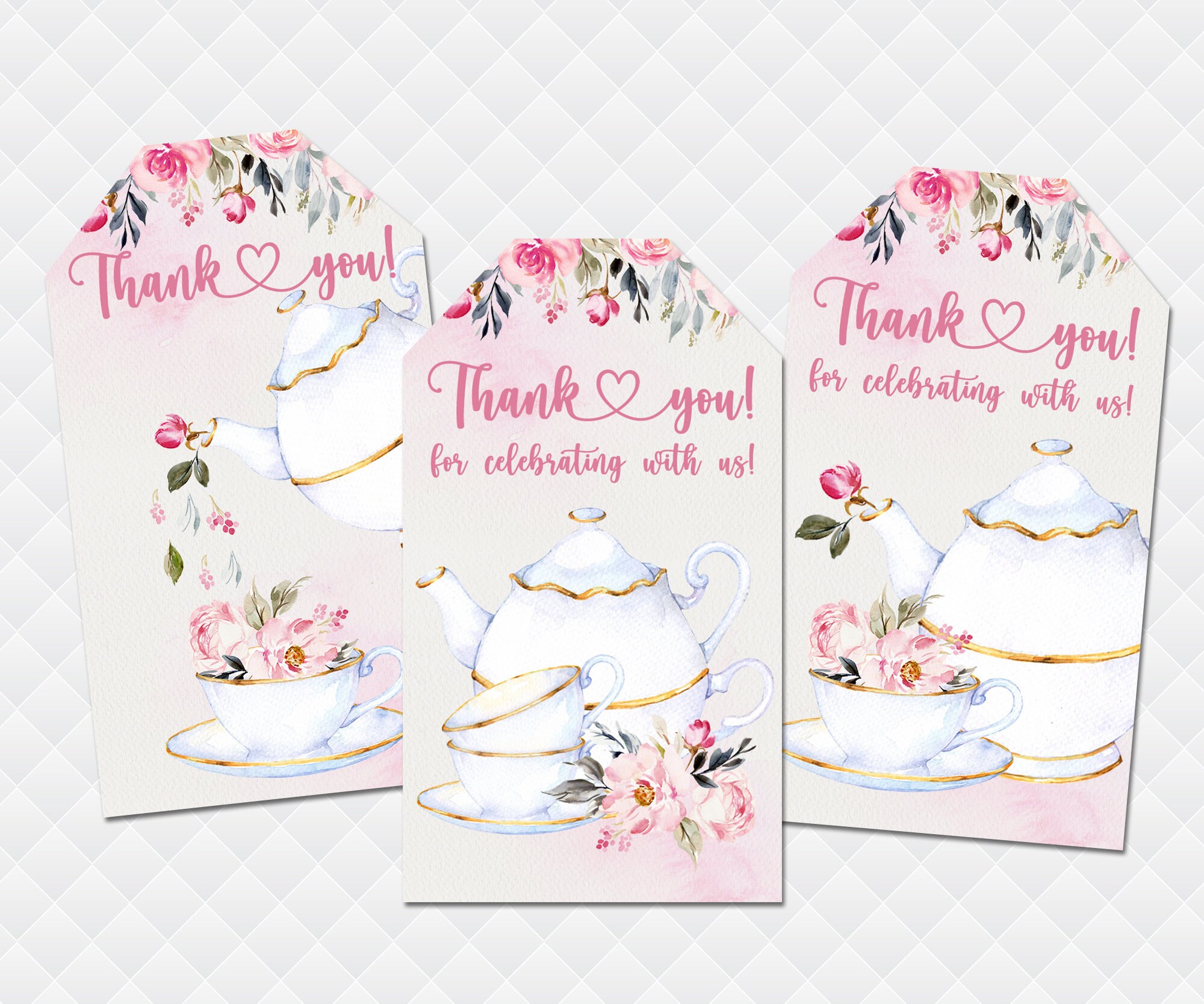 Tea Bridal Shower Birthday Bachelorete Tags Teapot Cups - Etsy