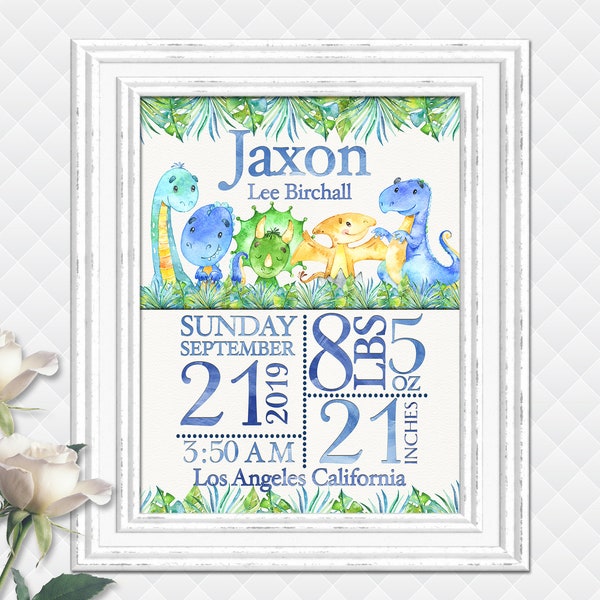 Birth Announcement Dinosaur - Etsy