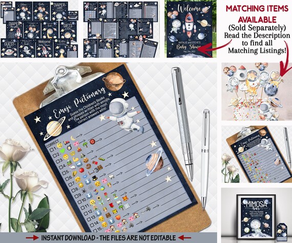 Outer Space Emoji Pictionary Game Space Emoji Pictionary Game - Etsy ...