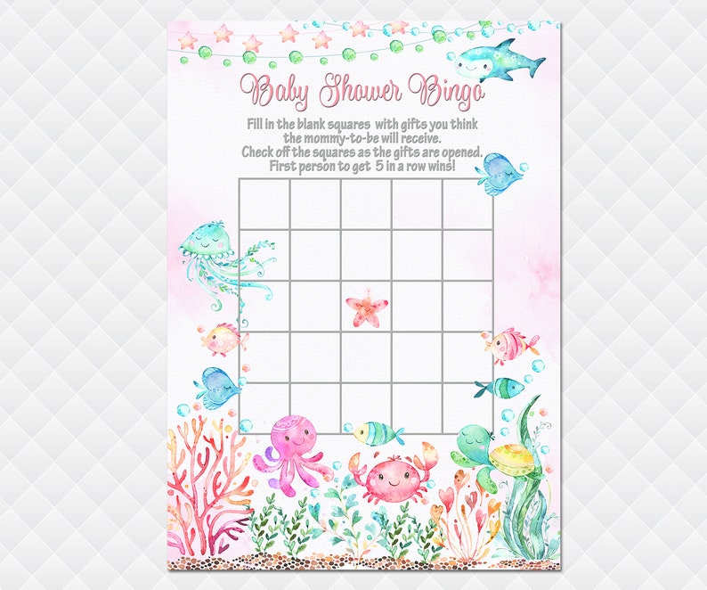 Under the Sea Baby Shower Games Package Bingo What's in - Etsy