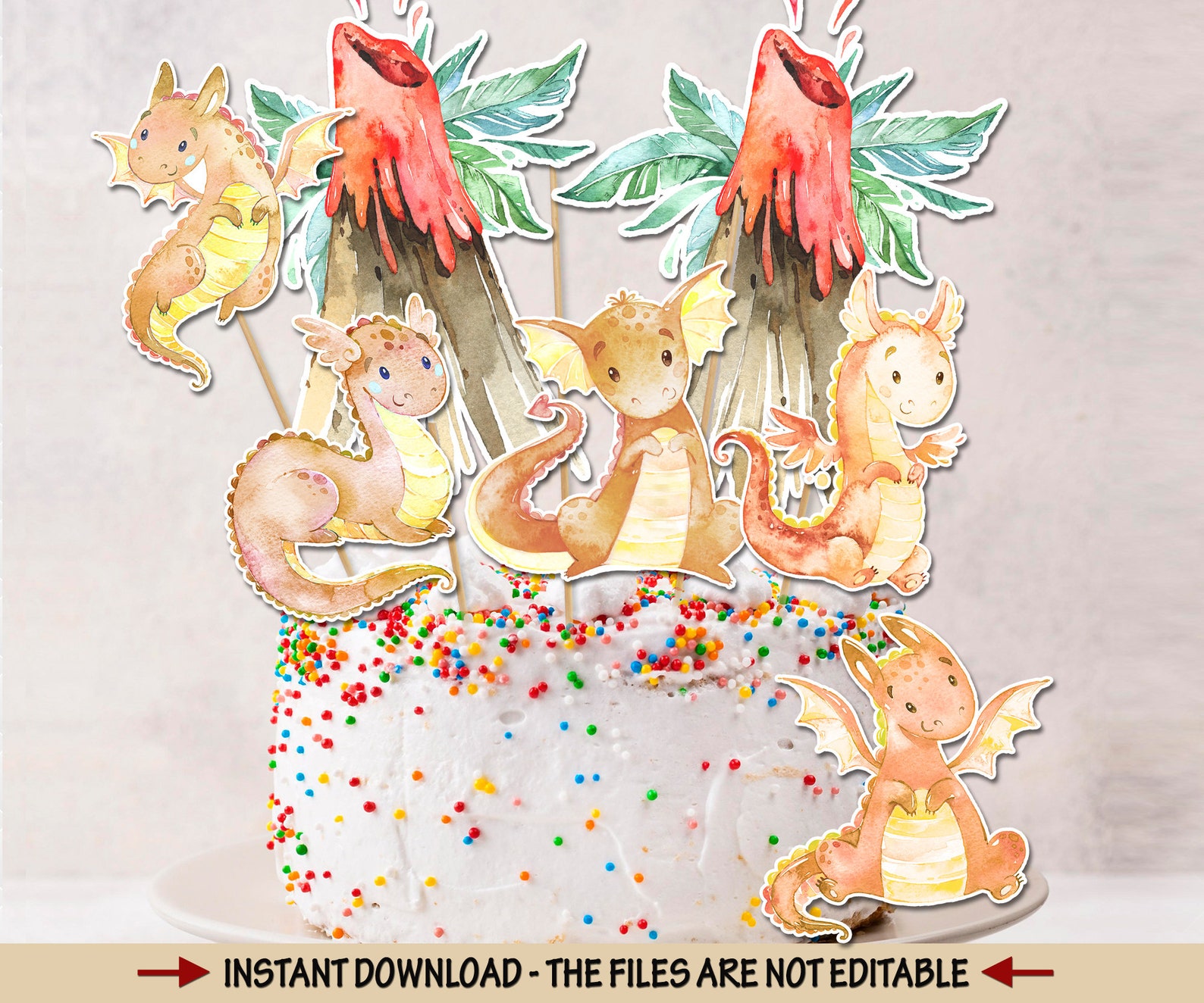 Dragons Centerpieces Dragon Birthday Party Cake Topper Table | Etsy