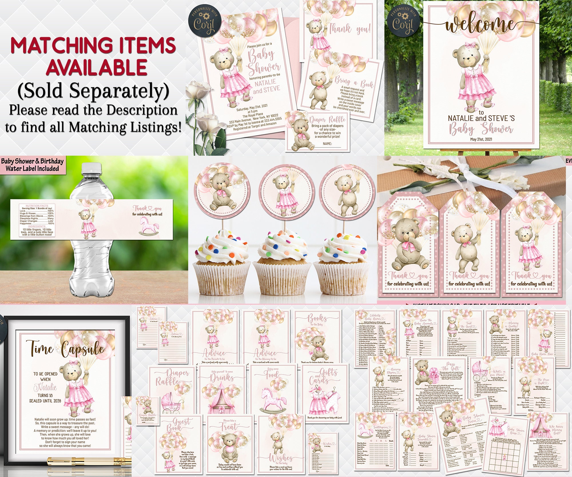 Teddy Bear Baby Shower Games Package Bingo What's in Your - Etsy