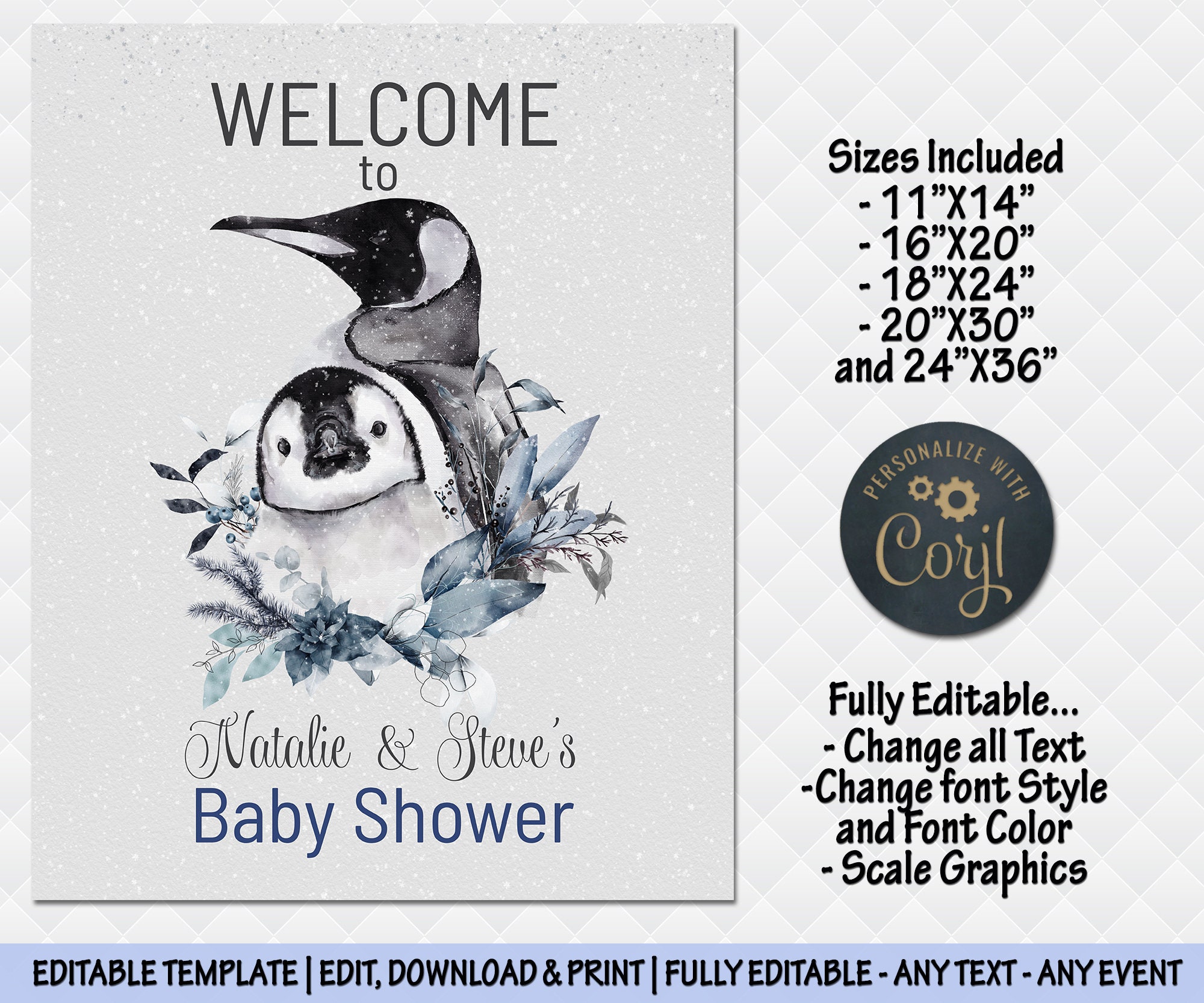 Party Décor Party Supplies Banners & Signs Personalized Winter Animal ...