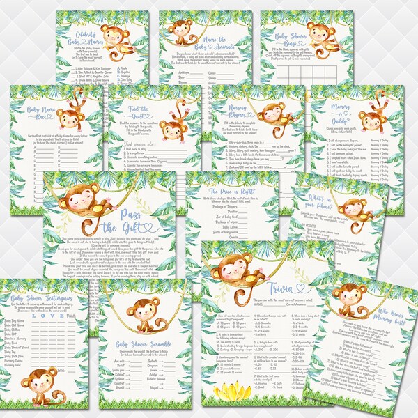 Monkey Baby Shower - Etsy