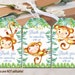 Monkey Baby Shower Thank You Tags Birthday DIY Set of Tags Tag Party ...