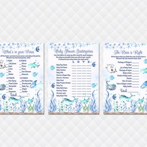 Under the Sea Baby Shower Games Package Celebrity Nursery Rhyme Game ...