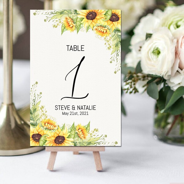 Sunflower Table Numbers - Etsy