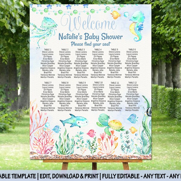 Under the Sea Birthday Chart - Etsy