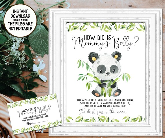 How Big is Mommy's Belly Panda Baby Shower Guessing Game - Etsy