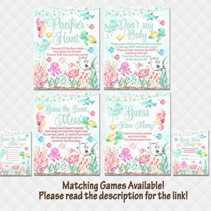 Under the Sea Baby Shower Games Package Bingo What's in Your Purse Quiz ...