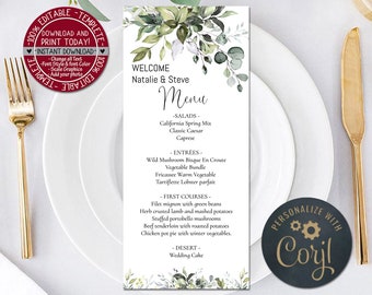 Foliage Menu Cards - Etsy