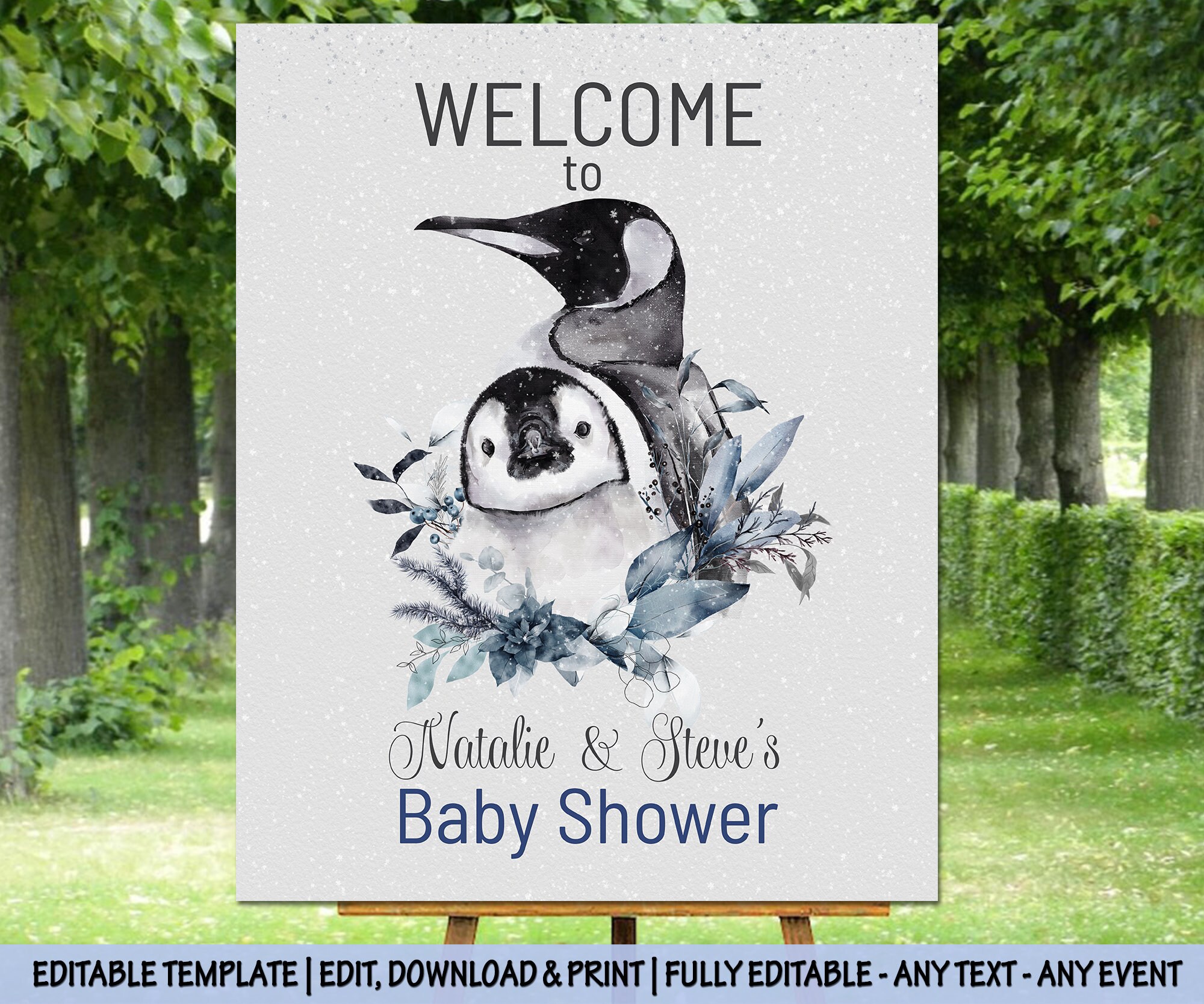 Party Décor Party Supplies Banners & Signs Personalized Winter Animal ...