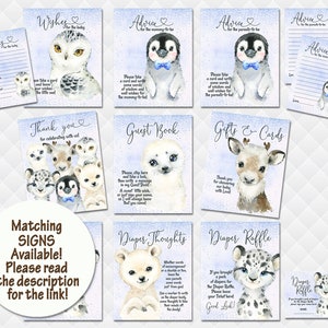 Penguin Baby Shower Games Package Nursery Rhyme Celebrity Bingo Quiz ...