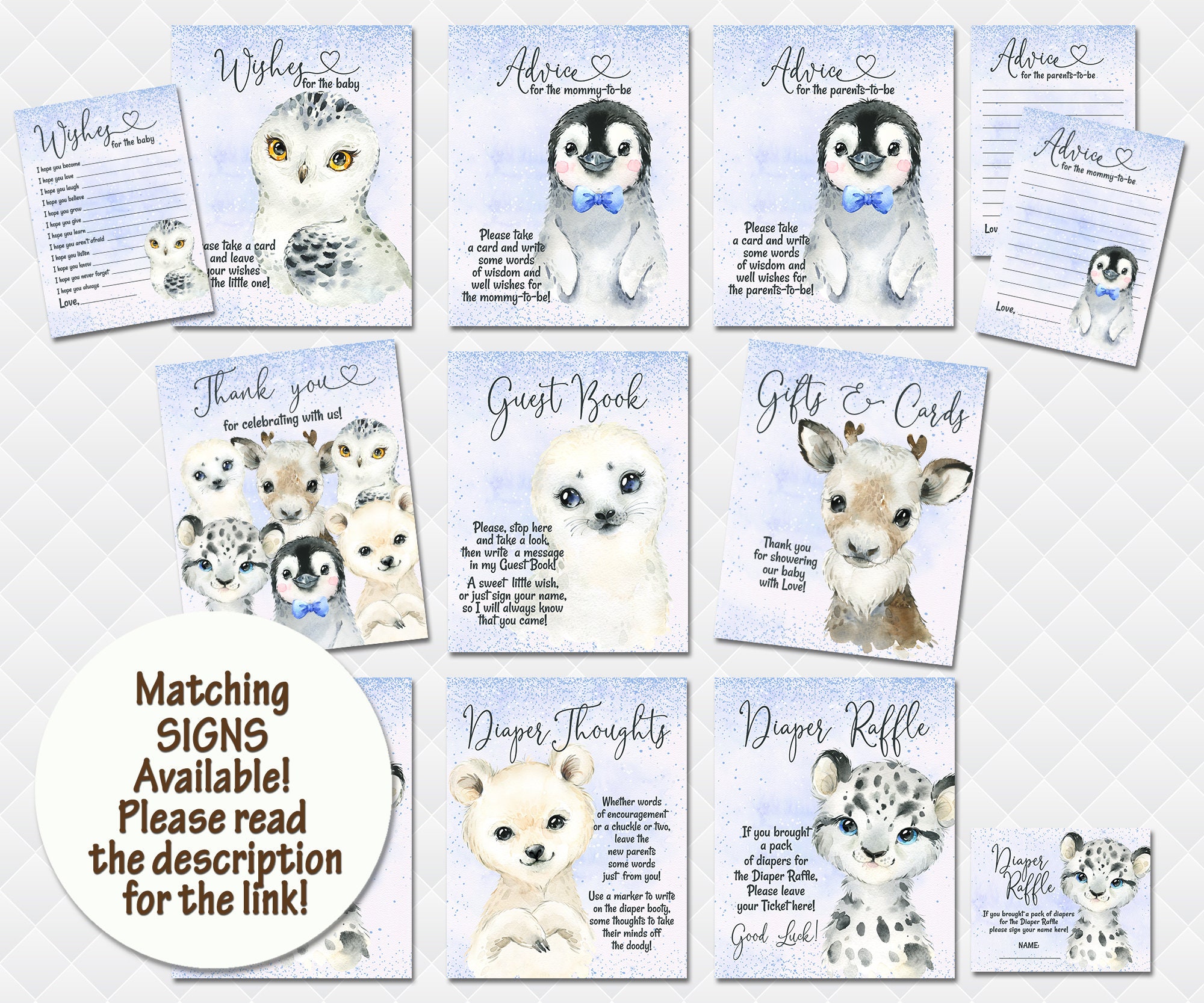 Penguin Baby Shower Games Package Nursery Rhyme Celebrity | Etsy