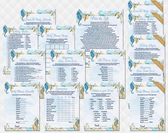 Under the Sea Baby Shower Games Package Celebrity Nursery | Etsy