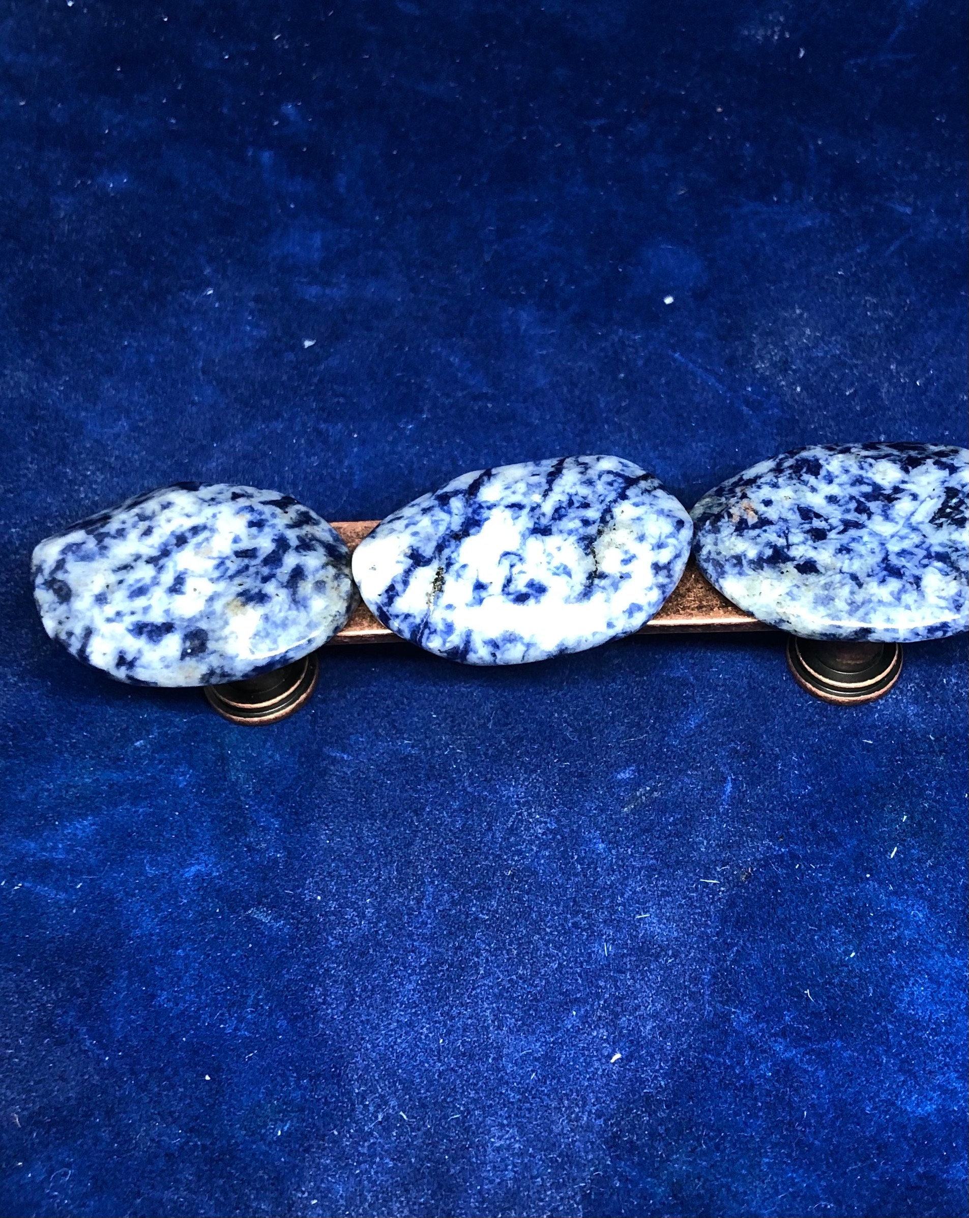 Blue Spotted Jasper knob spot jasper knob polished oval | Etsy