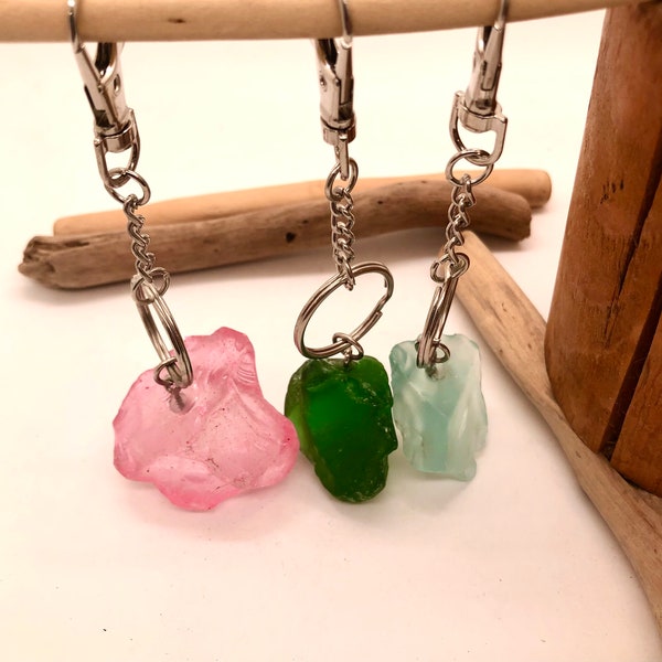 Sea Glass Key Ring - Etsy