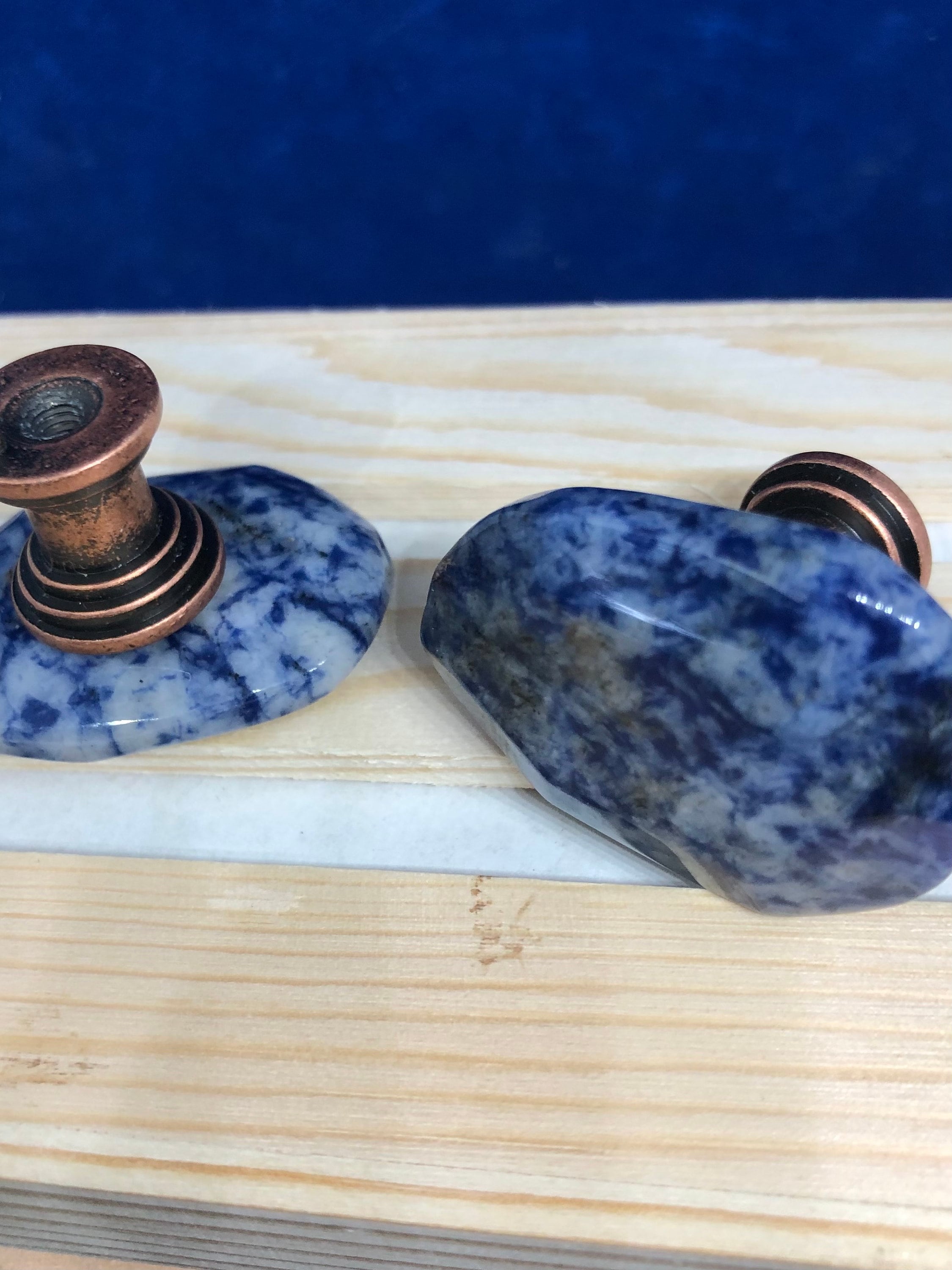 Blue Spotted Jasper knob spot jasper knob polished oval | Etsy