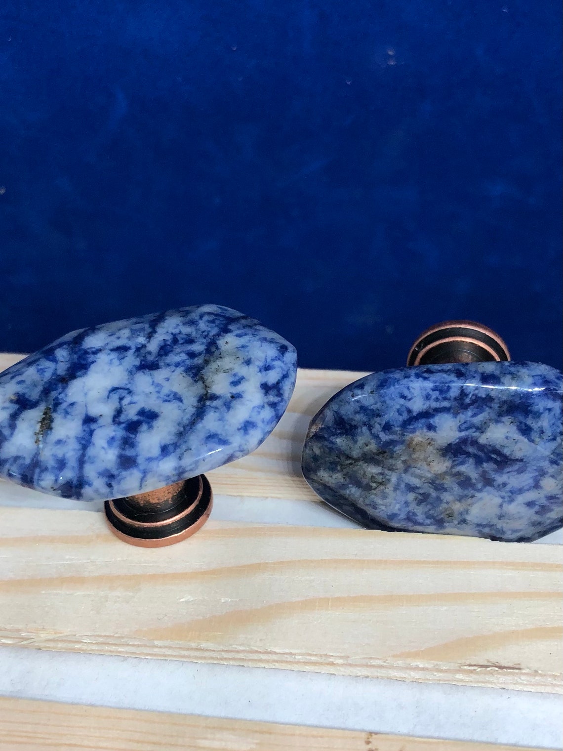 Blue Spotted Jasper knob spot jasper knob polished oval | Etsy
