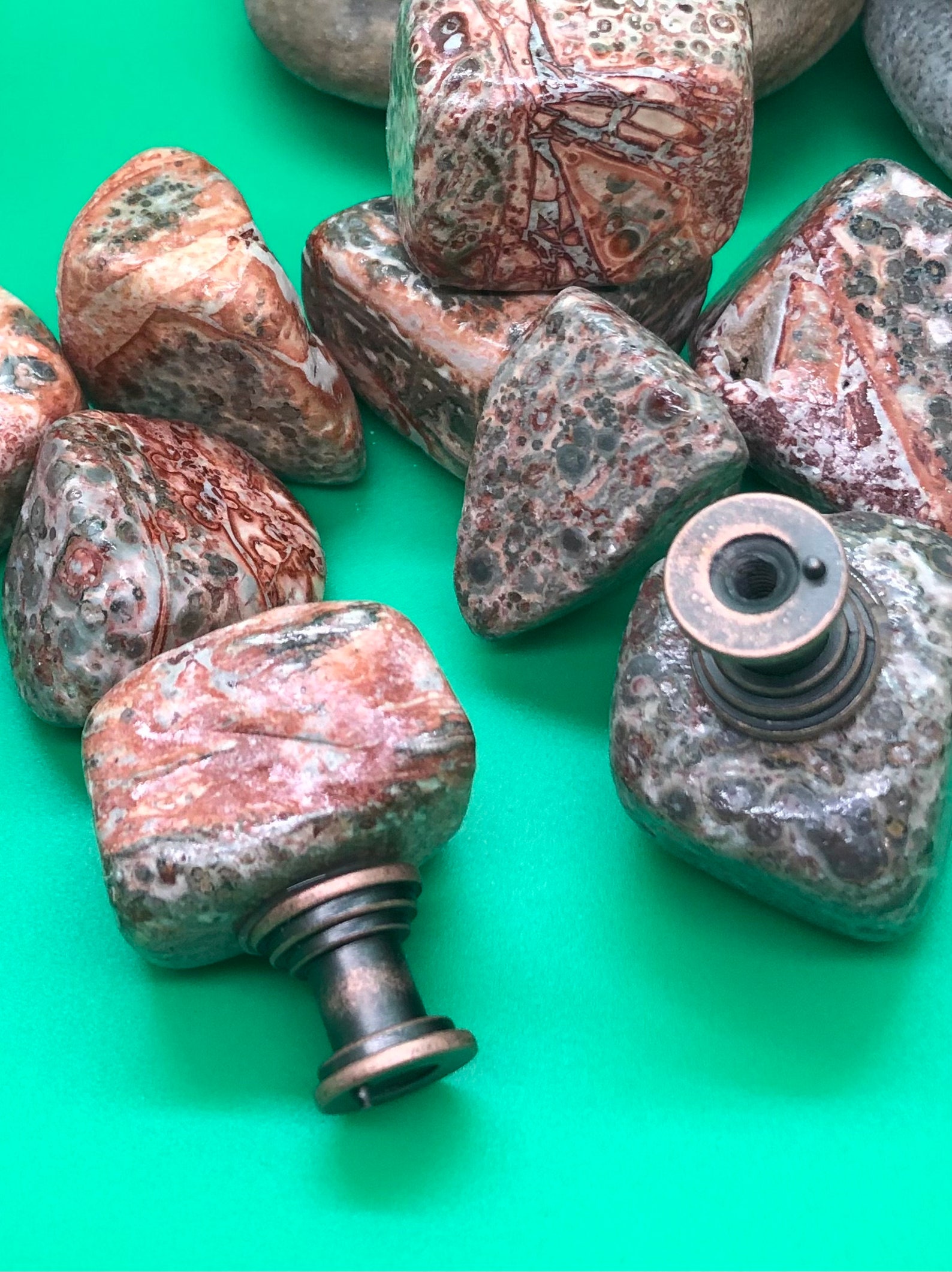 Jaguar Skin Jasper Knobs Leopard Jasper Knobs Polished | Etsy