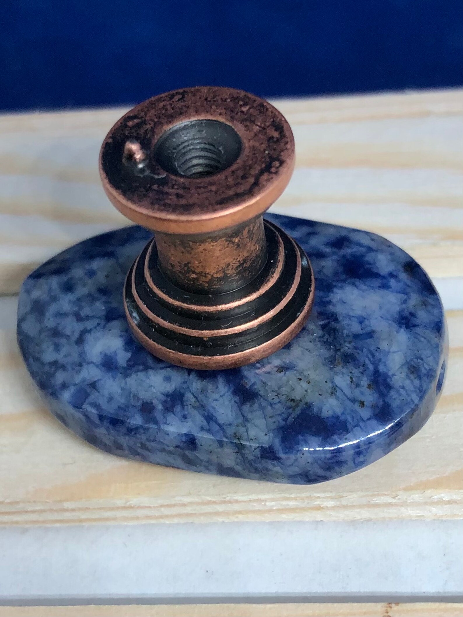 Blue Spotted Jasper knob spot jasper knob polished oval | Etsy